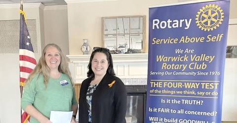 Warwick. Rotarians donate to support area non-profit agency