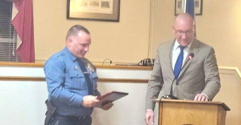 Police chief honored by town